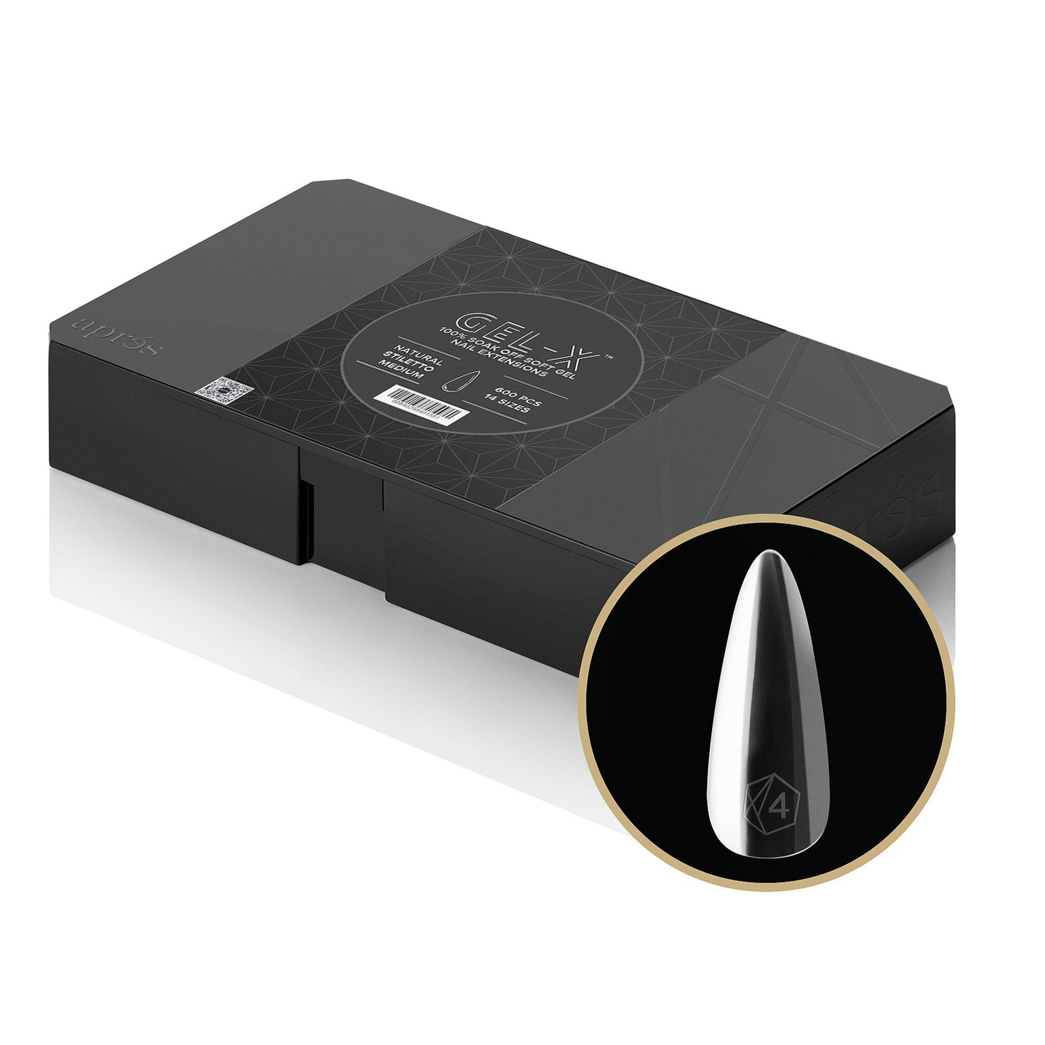 Apres Gel-X Tips Natural Stiletto Medium Soft 600Pcs 40158