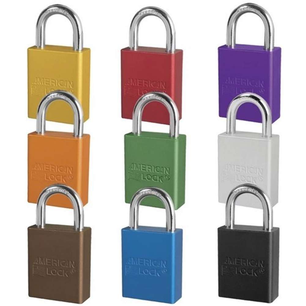 American A1105 Anodized Aluminum 5-Pin Safety Padlock - 1"