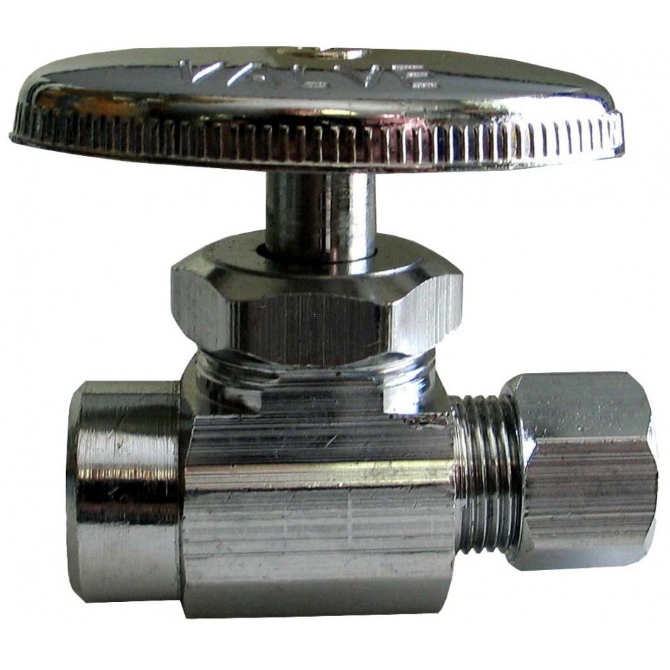 1/2" SWT x 3/8" OD CP Straight Stop Valve | American Plumbing Products ...