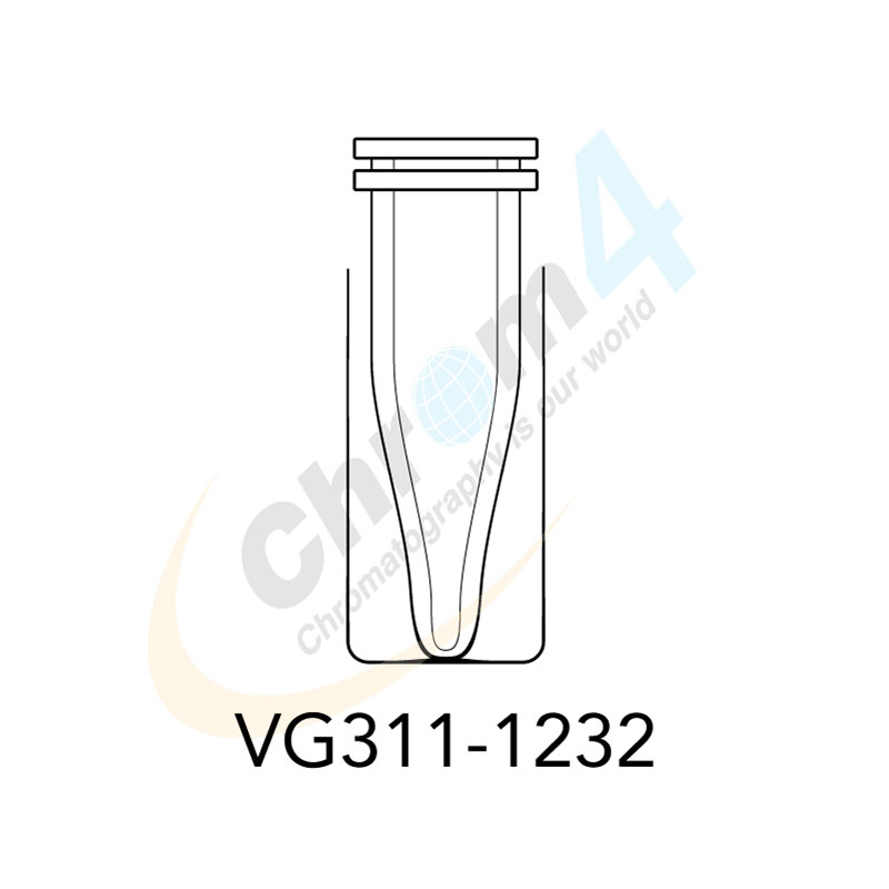 2mL Clear Crimp/Snap Vial, w/Narrow Tapered 300µL insert, GC American ...