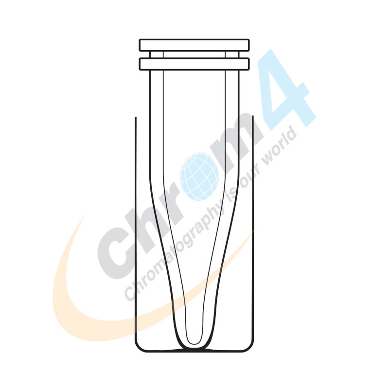 2mL Clear Crimp/Snap Vial, w/Narrow Tapered 300µL insert, GC American ...