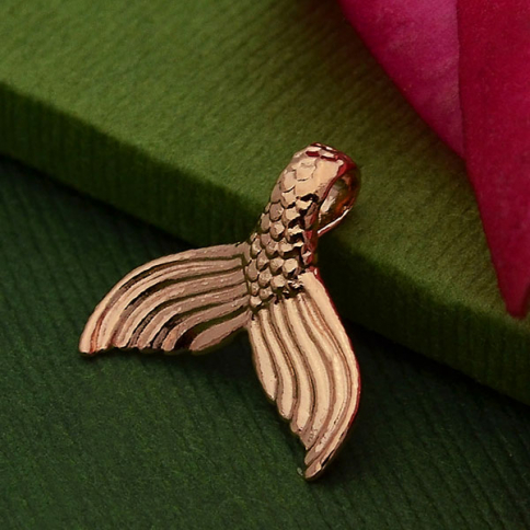 Rose Gold Pendant - Mermaid Tail in 24K Gold Plate