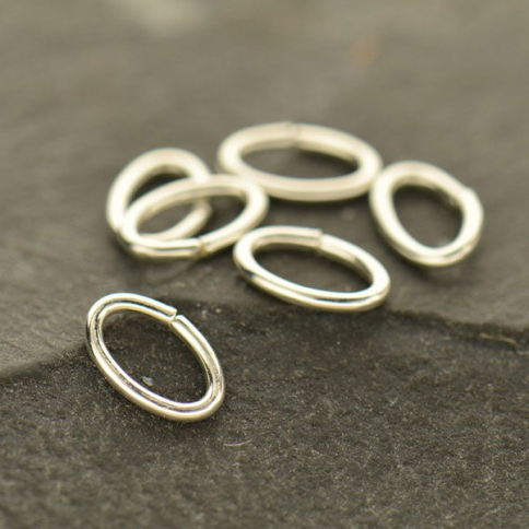 Sterling Silver Jump Rings - 6mm Oval