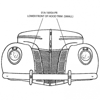 Hood Trim - 1940 Ford Cars | Dennis Carpenter Ford Restorations