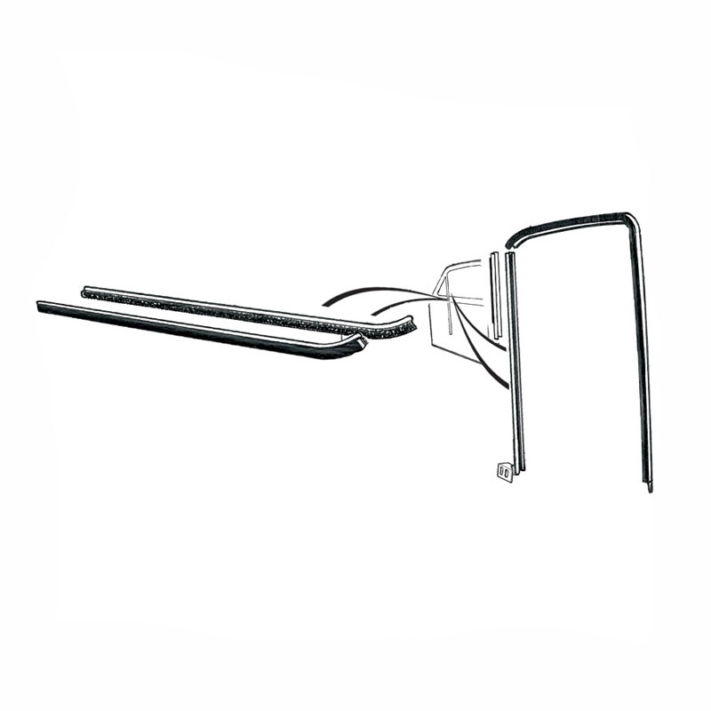 Door Glass Anti-Rattler Kit - 2 Door Sedan & Coupe - 1949-50 Ford Cars