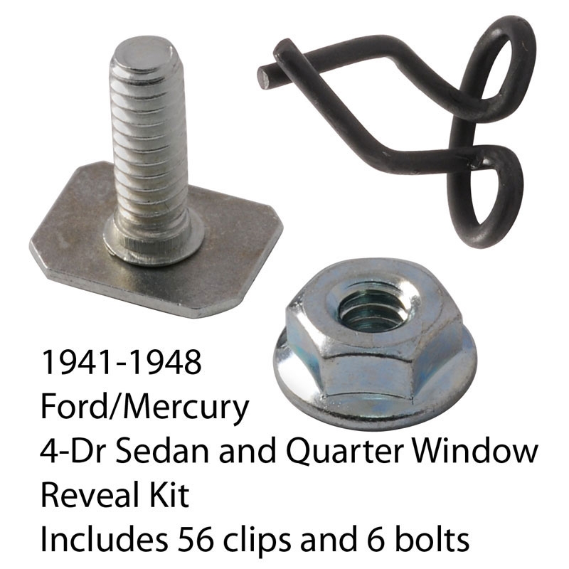 Molding Clip - Door Glass & Qtr Window - 4 Dr, STRAIGHT - 1941-48 Ford Cars