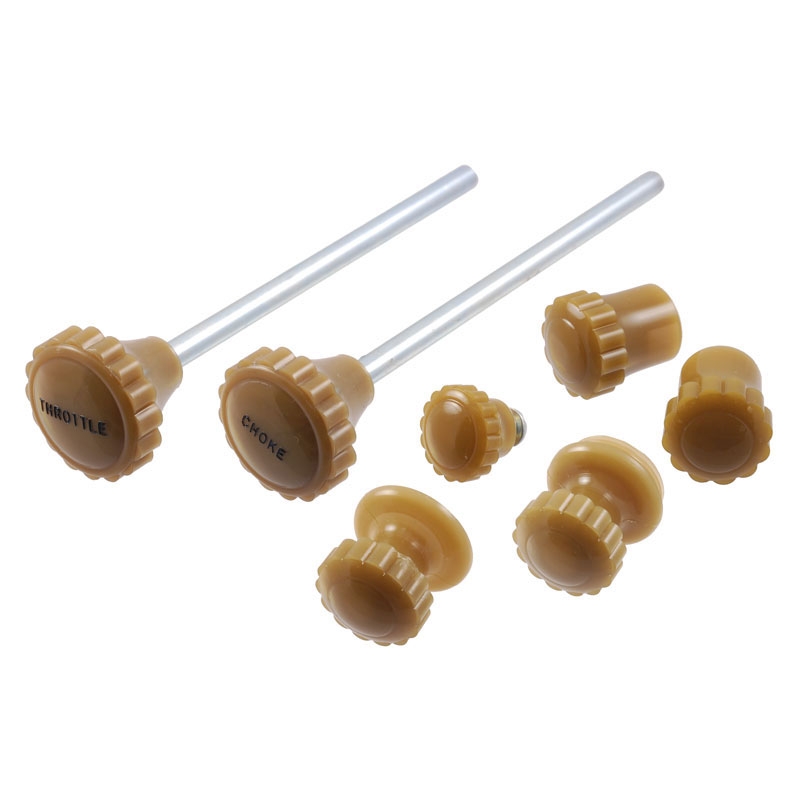 Dash Knob Set - Yellow Brown - Deluxe - 1937 Ford Cars | Dennis Carpenter