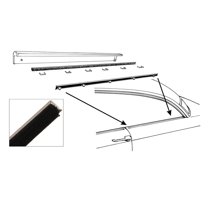 Quarter Window Anti-Rattler Kit - Left - Victoria - 1955 Ford Car