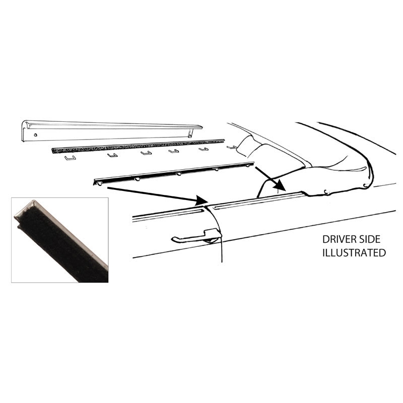 Quarter Window Glass Anti-Rattler Kit - RH - Covertible - 1955-56 Ford Cars
