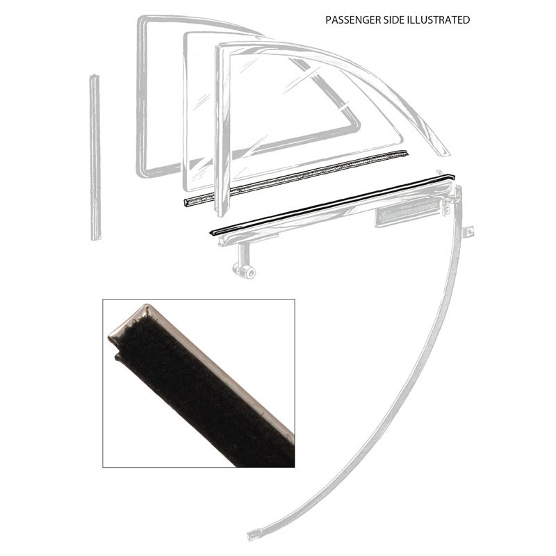 Quarter Window Glass Anti-Rattler Kit - LH - Covertible - 1952-54 Ford Cars