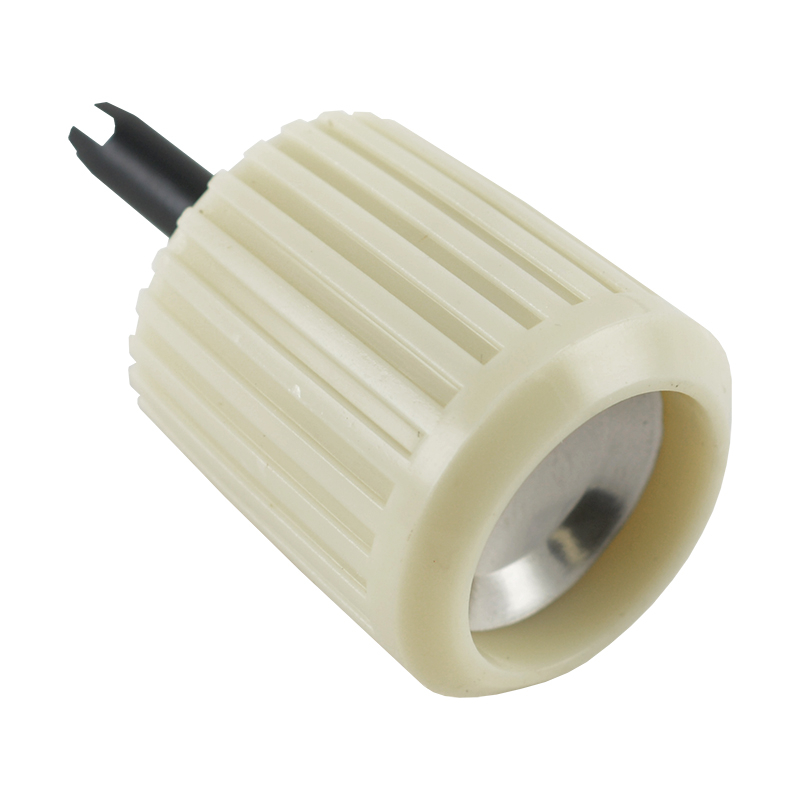 Radio Knob - White w/Chrome Insert - w/Shaft Installed - 1960-63 Ford Car