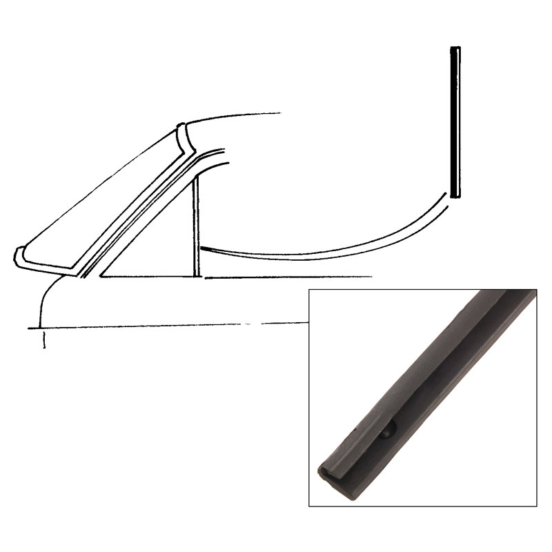 Back Edge Of Vent Window Seals - Hardtop - Pair - 1962-65 Ford Fairlane