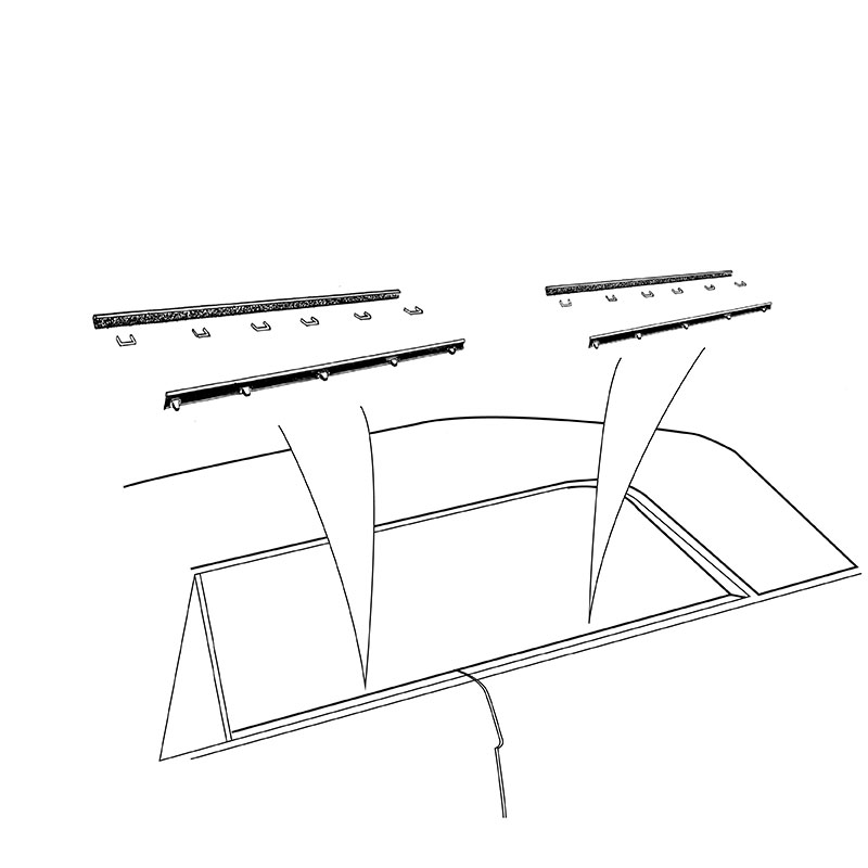 Door & Qtr Window Glass Anti-Rattler Kit - 2 DR Notchback ex. XL - 1963 ...