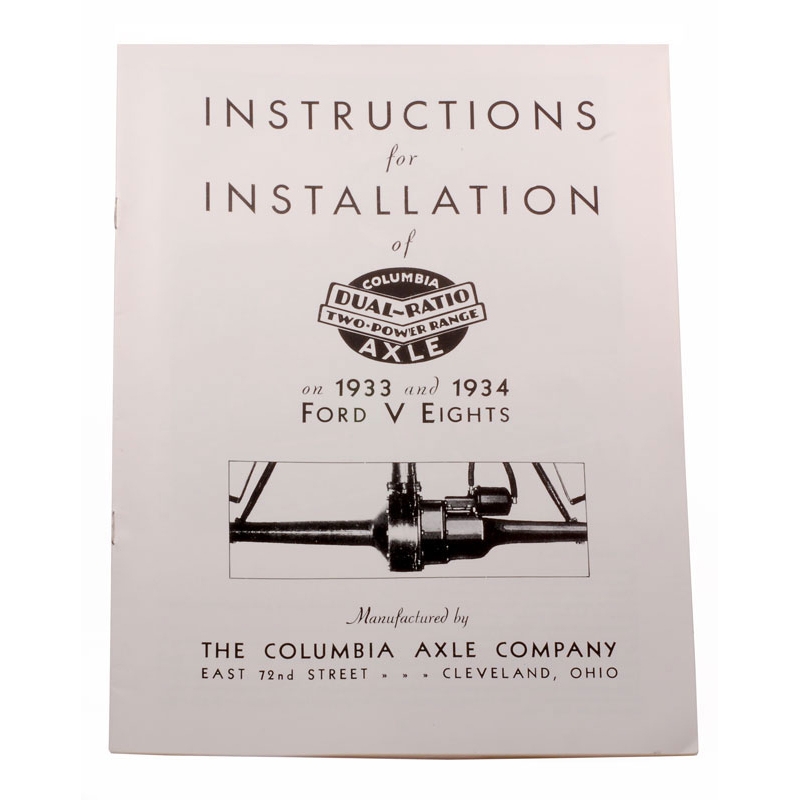 Installation Book - Columbia Overdrive - 1933-34 Ford Cars