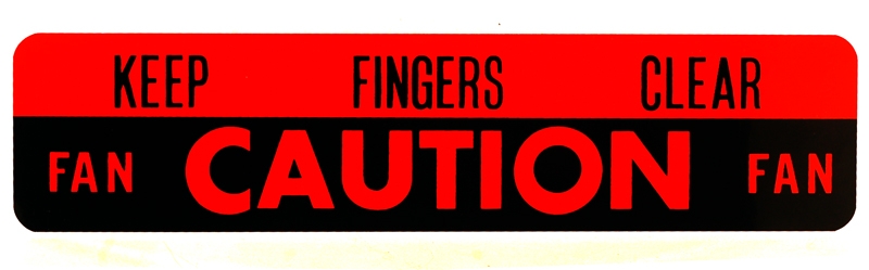 Decal - Fan - Caution - 1961-63 Ford Cars | Dennis Carpenter