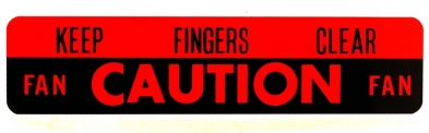 Decal - Fan - Caution - 1961-63 Ford Cars | Dennis Carpenter