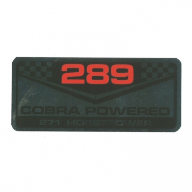 Decal - Valve Cover - 289 Cobra Powered - 1966-76 Ford Cars