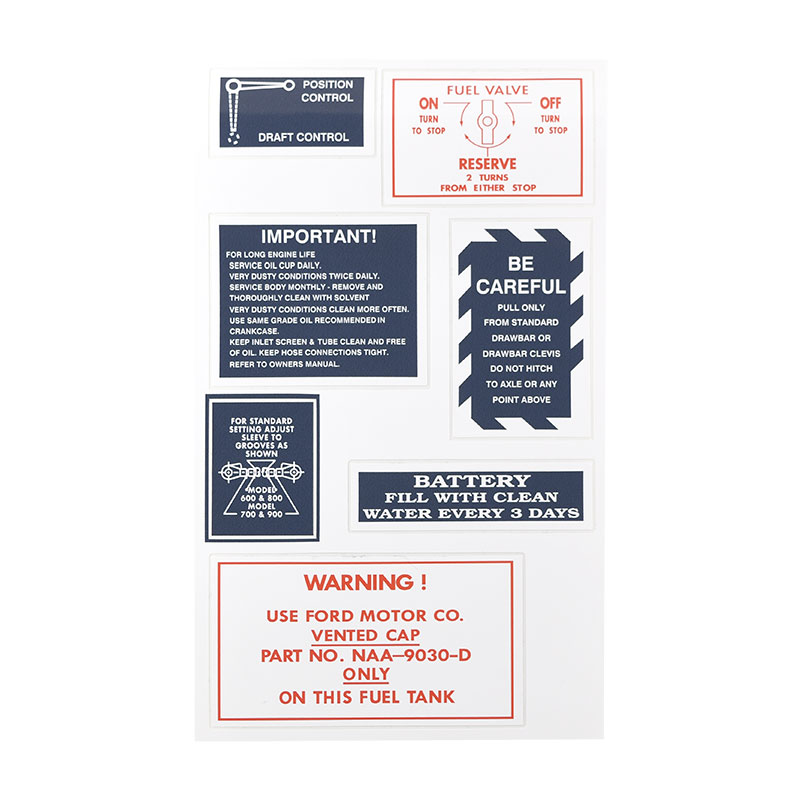 Restoration Decal Kit - 801 - Powermaster - 1958-62 Ford Tractor