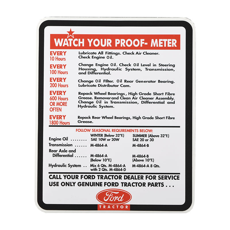 Restoration Decal Kit - 801 - Powermaster - 1958-62 Ford Tractor