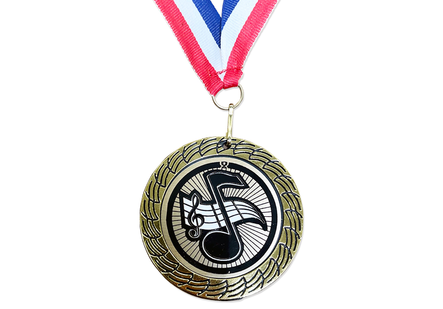 AWARD MEDAL Music Note & Staff Music in Motion
