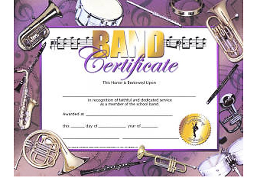 AWARD CERTIFICATE Band Music In Motion