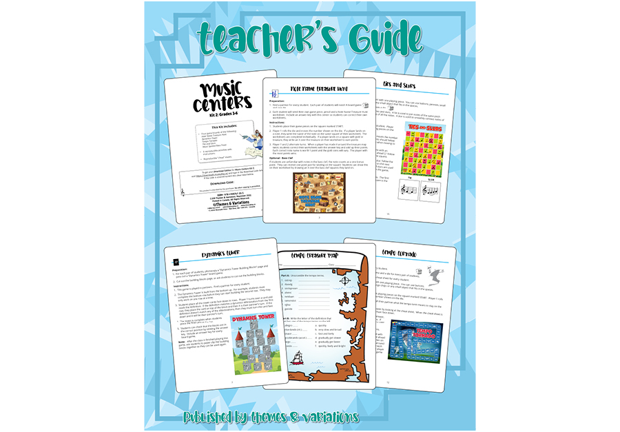 MUSIC CENTERS KIT 2: Tempo, Dynamics, Music Symbols, Note Names Music ...