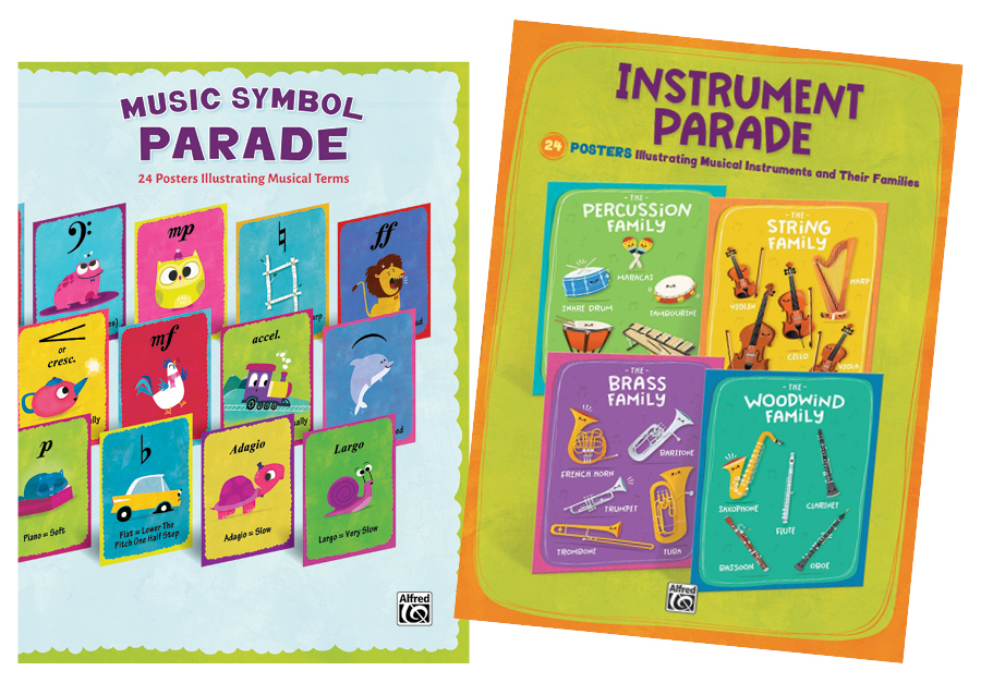 MUSIC SYMBOL & INSTRUMENT PARADE 48-Poster Set Music in Motion