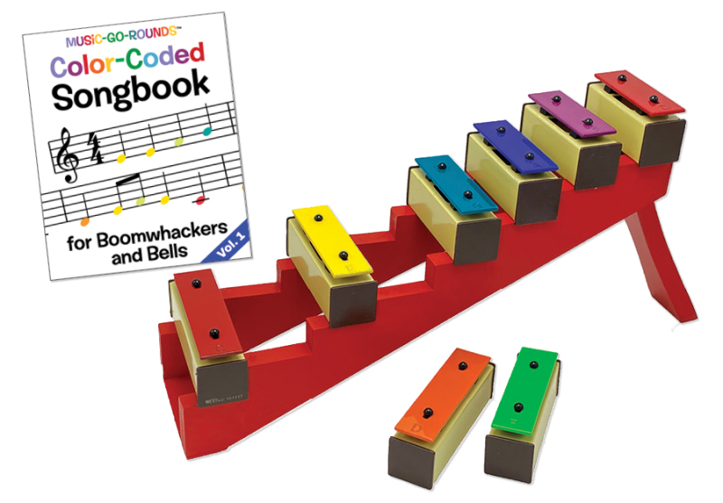 Chroma-Note 8-NOTE RESONATOR BELLS, STEP LADDER & COLOR-CODED SONGBOOK ...